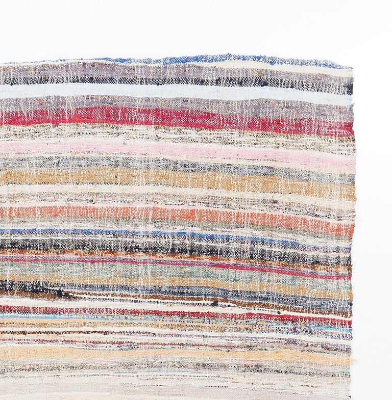 7.8x12 Ft Striped Kilim Carpet, Flatweave Floor Covering, Vintage ...