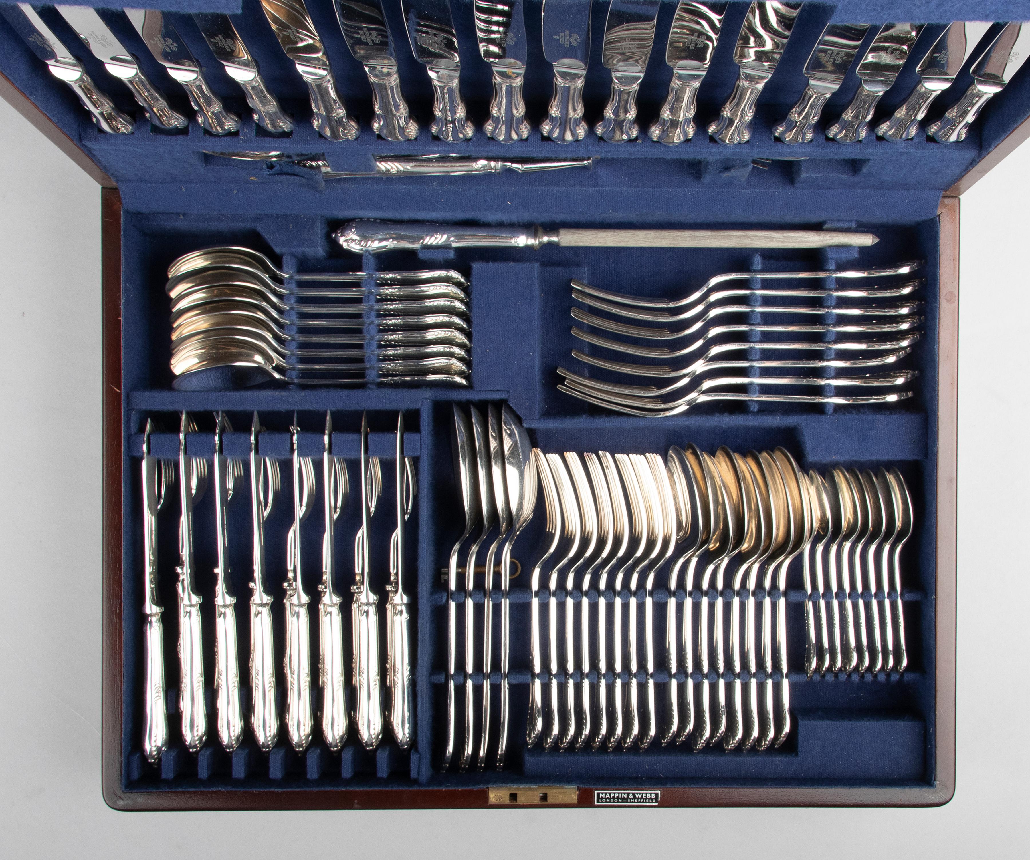 79-Piece Set of Silver Plated Cutlery for 8 Persons by Mappin and Webb ...