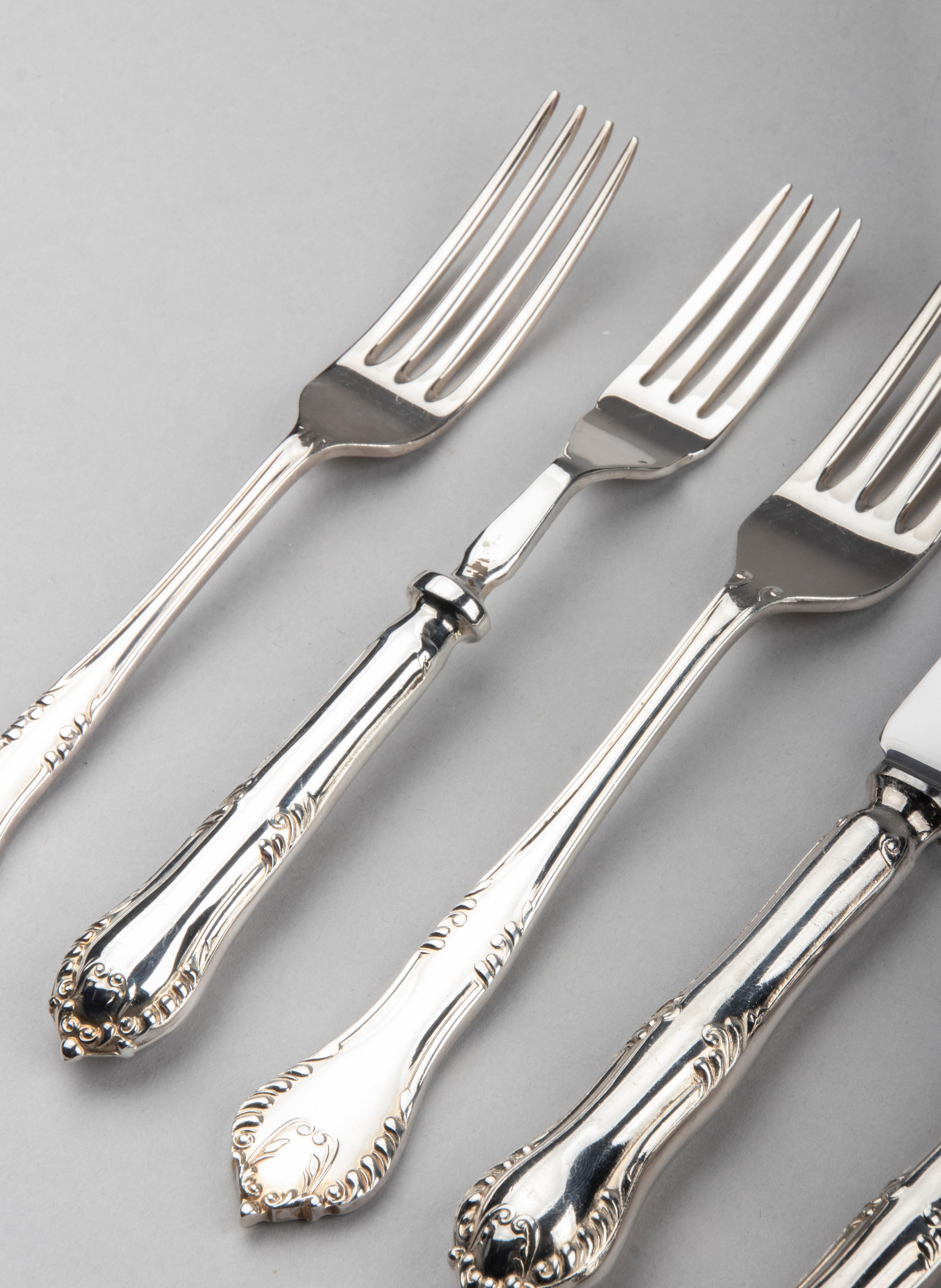 79-Piece Set of Silver Plated Cutlery for 8 Persons by Mappin and Webb ...