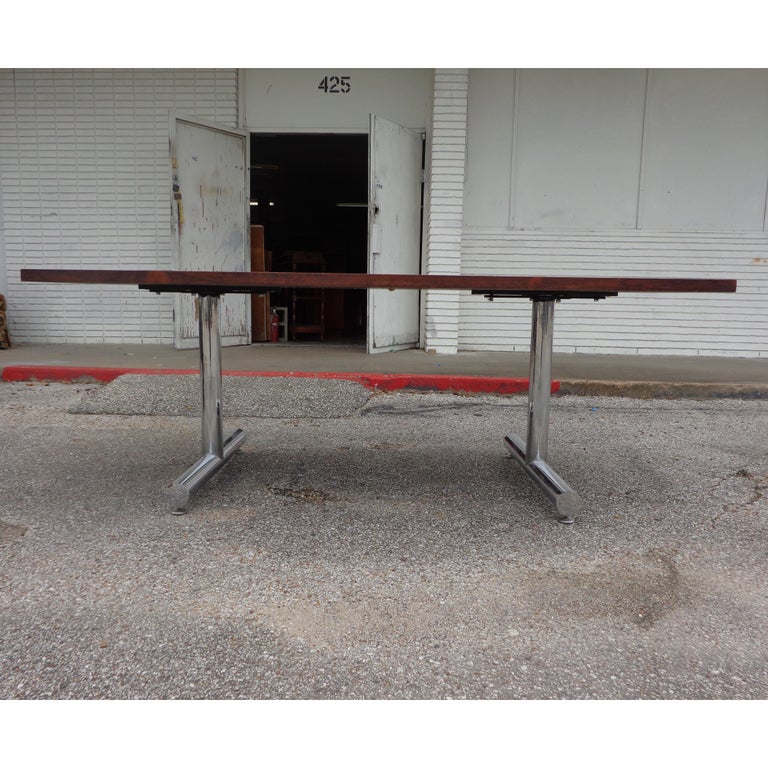 Rosewood Chrome Table Desk by Tim Bates for Pieff Furniture For Sale at ...