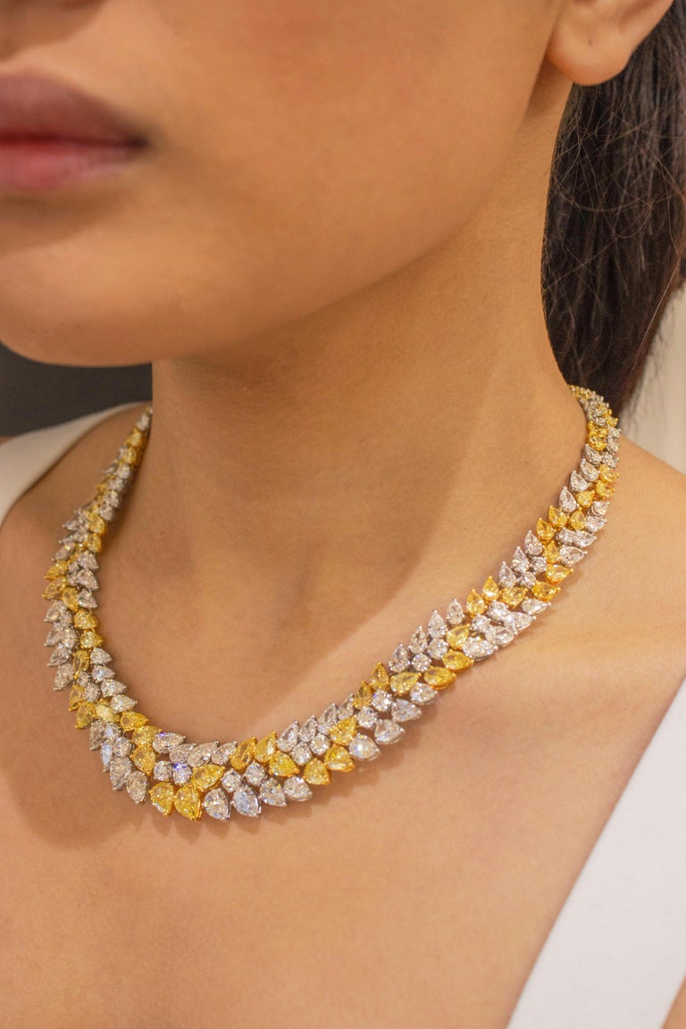 79.50 Total Carat Weight Mixed Cut Fancy Intense Yellow and White ...