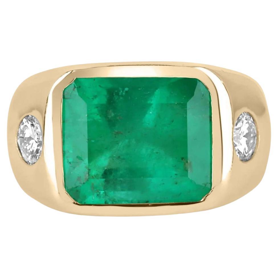 2.96tcw 18K Natural Ruby and Diamond Three Stone Gypsy Ring For Sale at ...