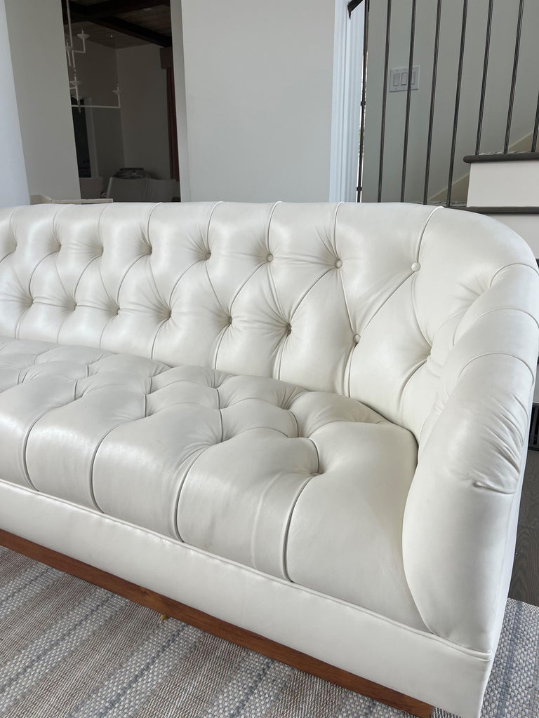 Ward Bennett Tufted Leather Sofa For Sale at 1stDibs