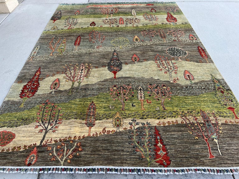 Hand-Knotted Afghan Gabbeh Rug Premium Hand-Spun Afghan Wool Fair Trade ...