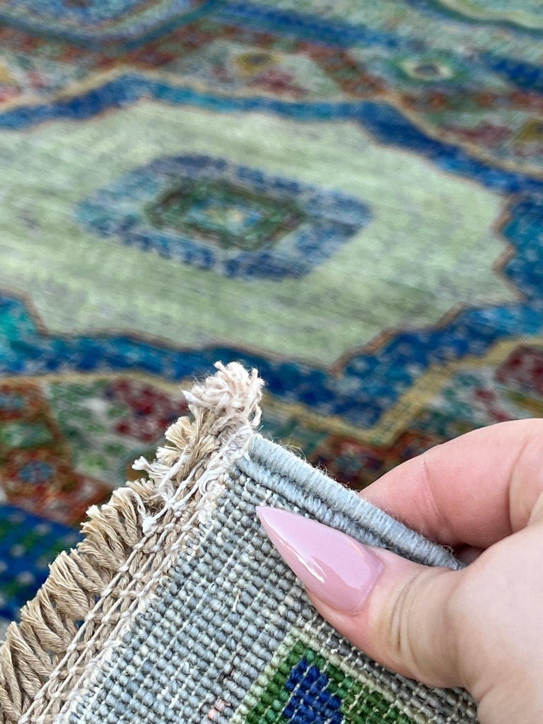 Hand-Knotted Afghan Mamluk Rug Premium Hand-Spun Afghan Wool Fair Trade ...