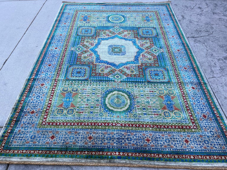 Hand-Knotted Afghan Mamluk Rug Premium Hand-Spun Afghan Wool Fair Trade ...