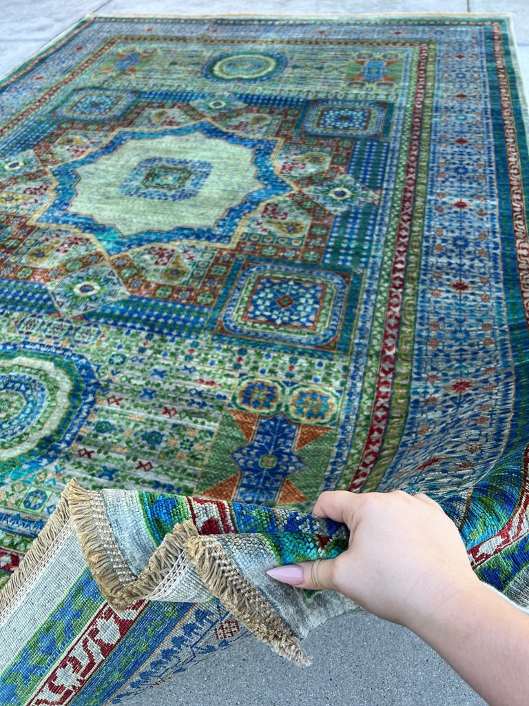 Hand-Knotted Afghan Mamluk Rug Premium Hand-Spun Afghan Wool Fair Trade ...