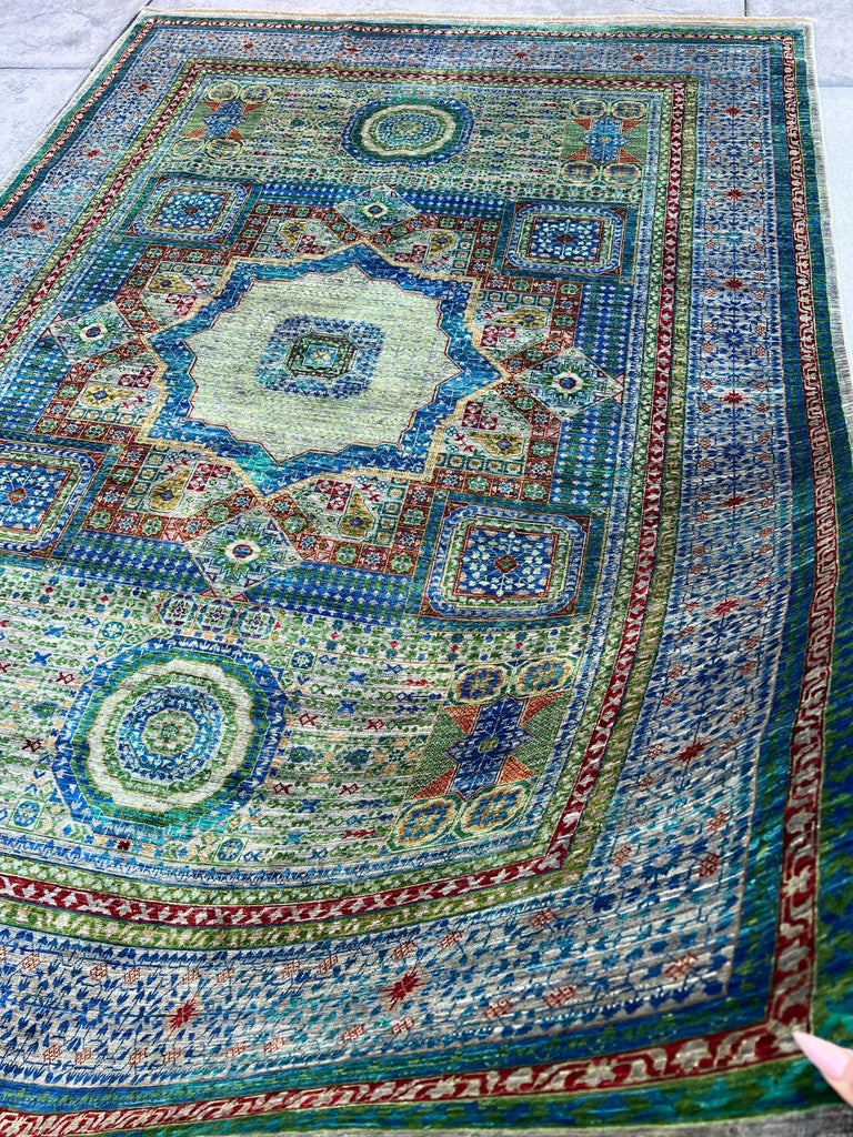 Hand-Knotted Afghan Mamluk Rug Premium Hand-Spun Afghan Wool Fair Trade ...