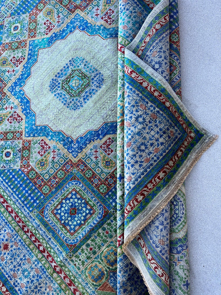 Hand-Knotted Afghan Mamluk Rug Premium Hand-Spun Afghan Wool Fair Trade ...