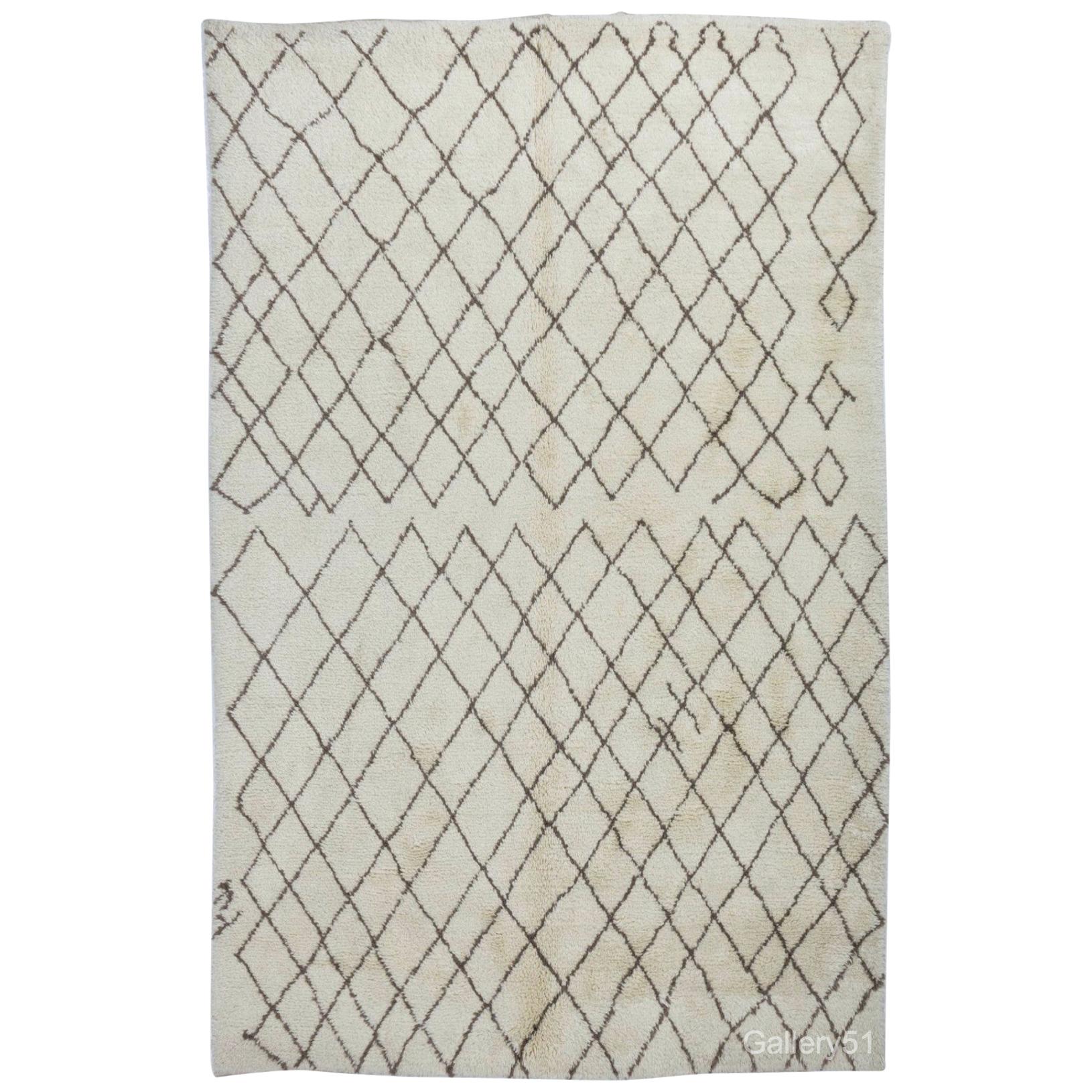 Modern Moroccan Berber Wool Rug in Indigo Blue, Custom Options ...