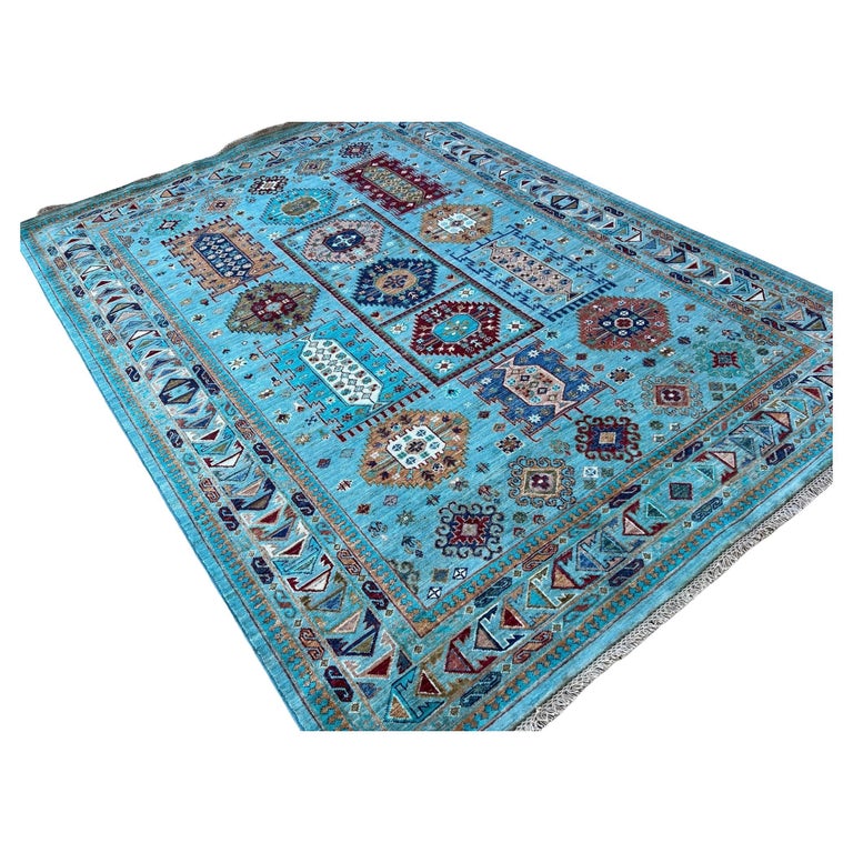 7x8 Hand-Knotted Afghan Rug Premium Hand-Spun Afghan Wool Fair Trade ...