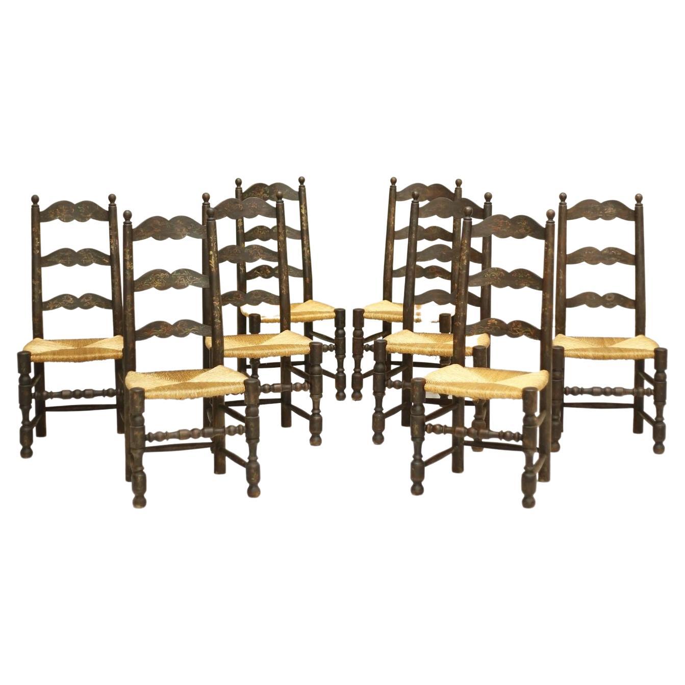 Rustic Modern Dining Chair, Rush by Martin and Brockett, Finial Detail ...