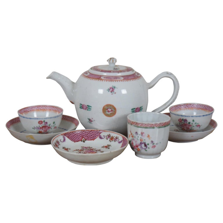8 Antique 18th Century Qianlong Chinese Export Lowestoft Famille Rose ...
