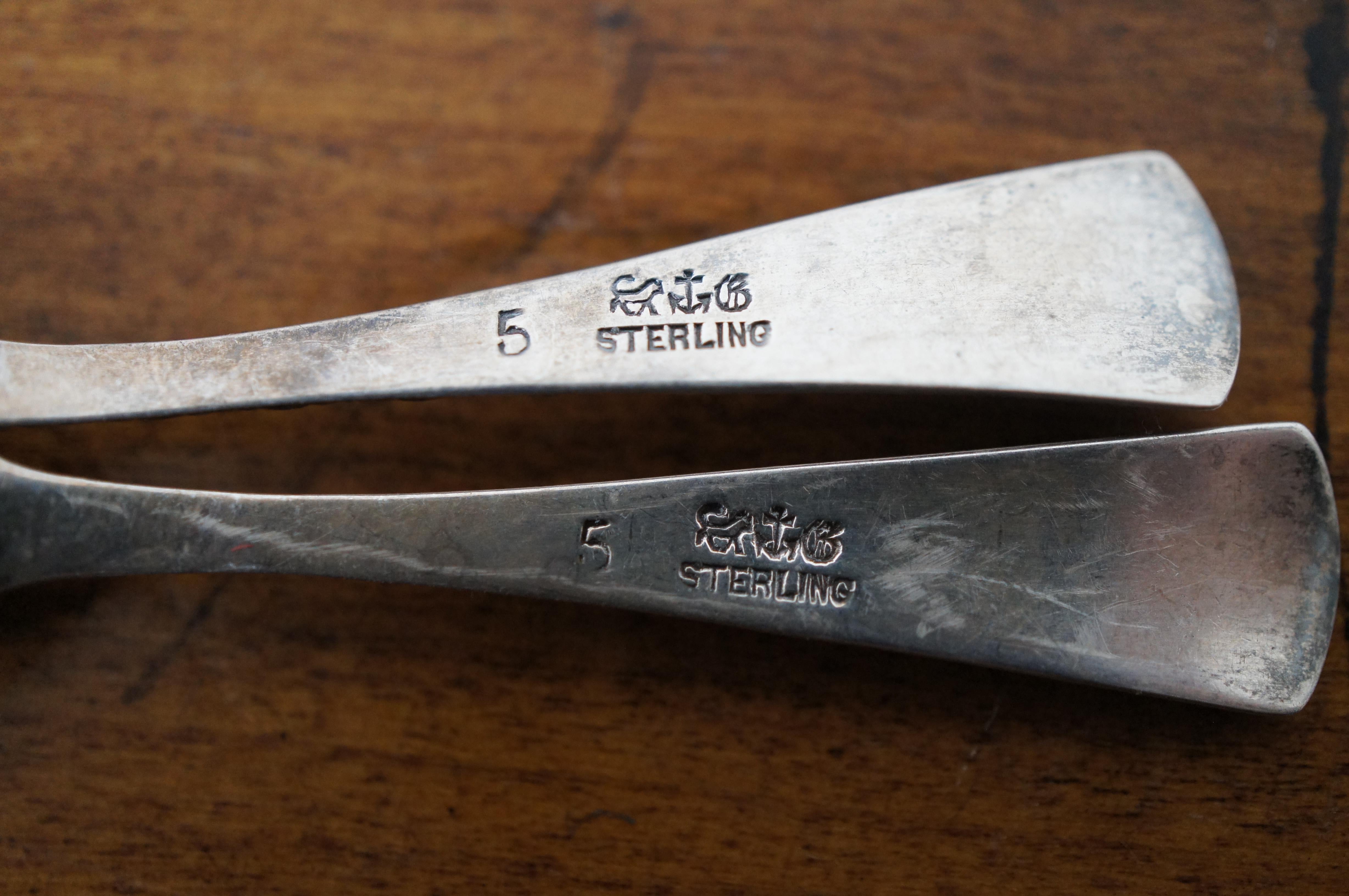 8 Antique Assorted Twisted Sterling Silver Salt Mustard Spoons 25g For ...