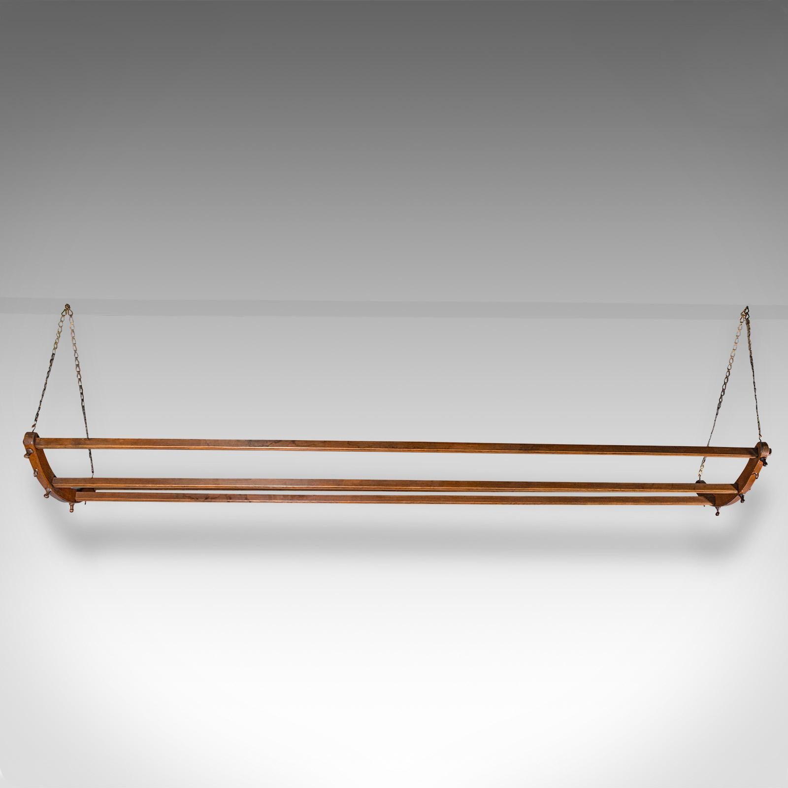 8' Antique Overhead Kitchen Island Rack, English, Aga Pot Storage ...