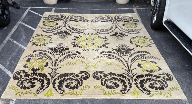 8' by 10' Modern Chartreuse and Beige Carpet by the Rug Company For ...