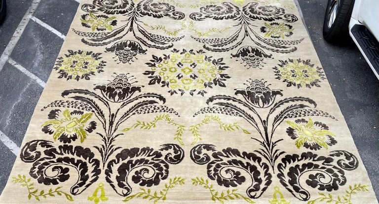 8' by 10' Modern Chartreuse and Beige Carpet by the Rug Company For ...