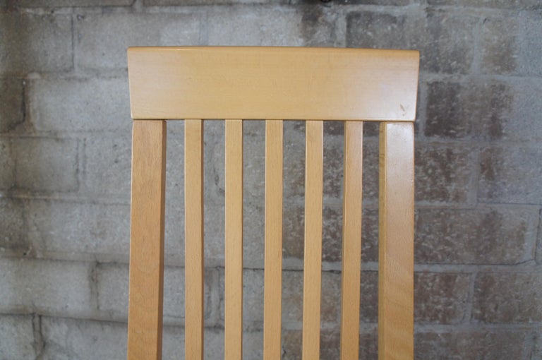 8 Calligaris Italian Modern Chicago Dining Chairs Maple Slat Back ...