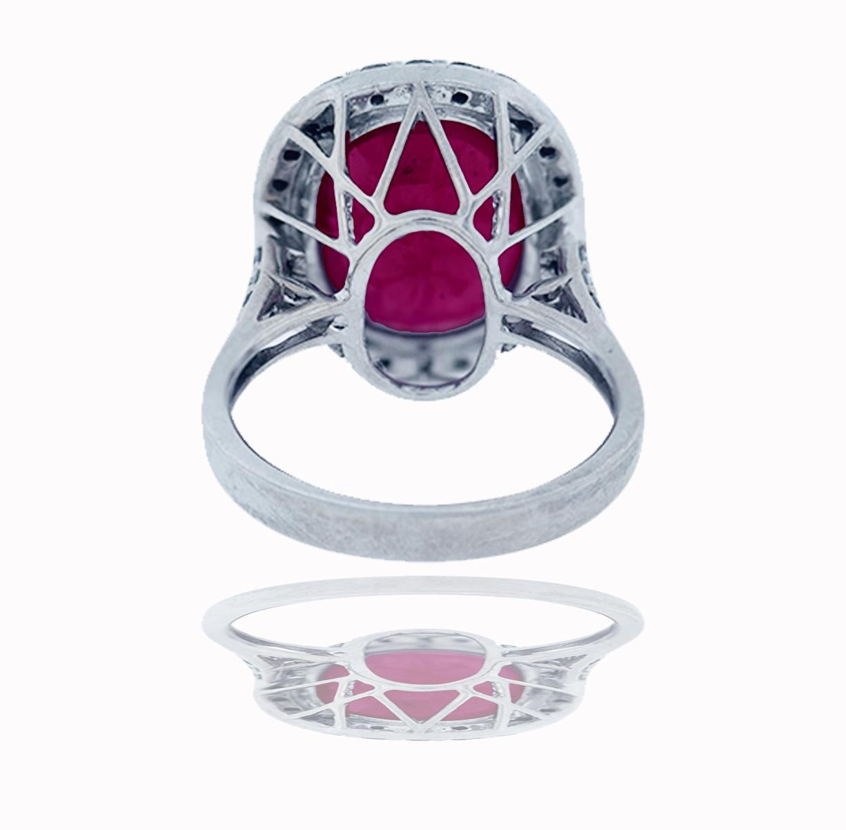 8 Carat Ruby and Diamond Halo Ring For Sale at 1stDibs | 8 carat ruby ...