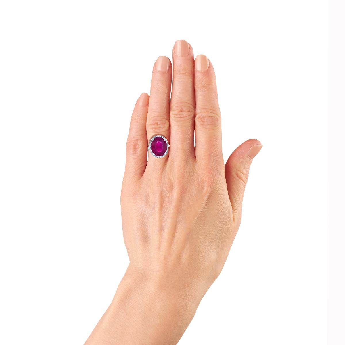 8 Carat Ruby and Diamond Halo Ring For Sale at 1stDibs | 8 carat ruby ...