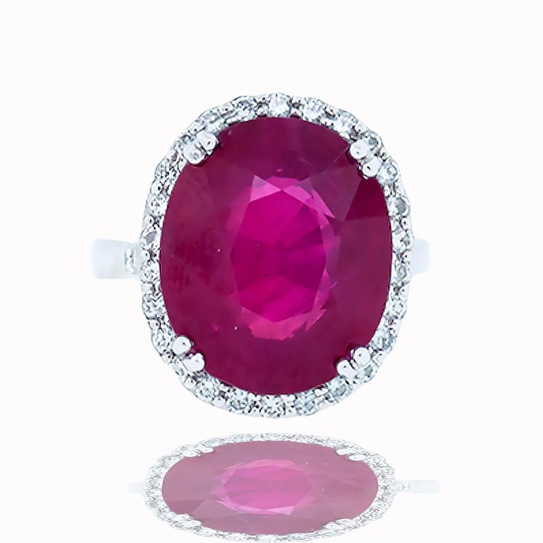 8 Carat Ruby and Diamond Halo Ring For Sale at 1stDibs | 8 carat ruby ...