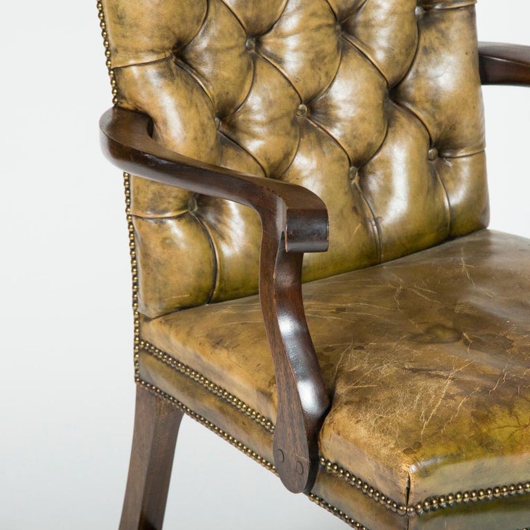 8 Dining Chairs with Leather Button Backs, 2 Carvers and 6 Standard ...