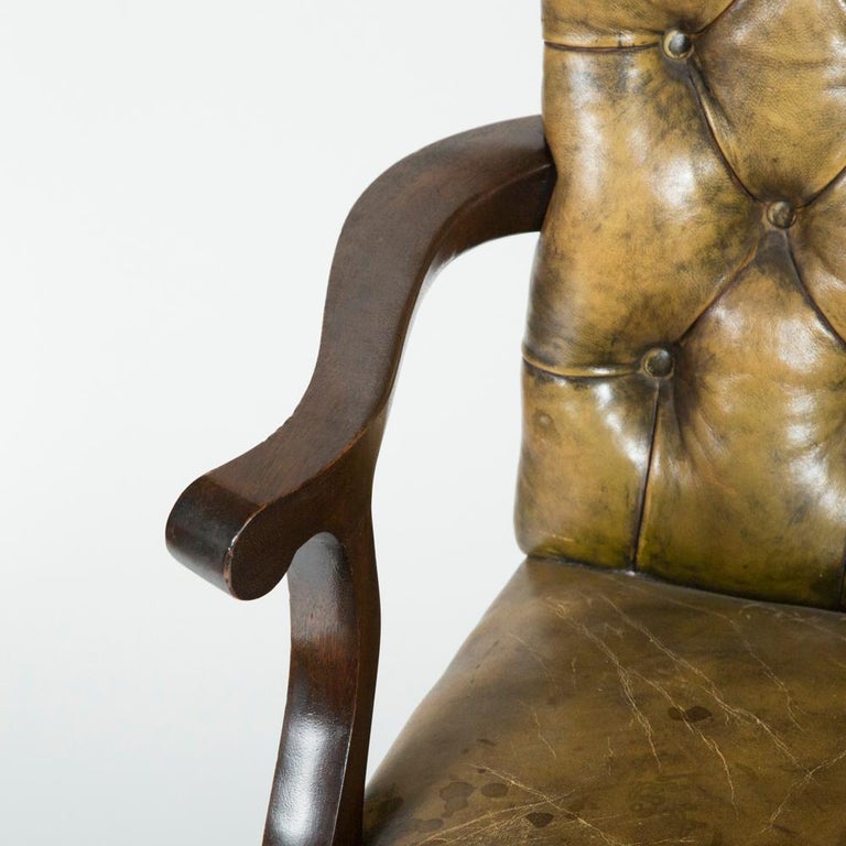 8 Dining Chairs with Leather Button Backs, 2 Carvers and 6 Standard ...