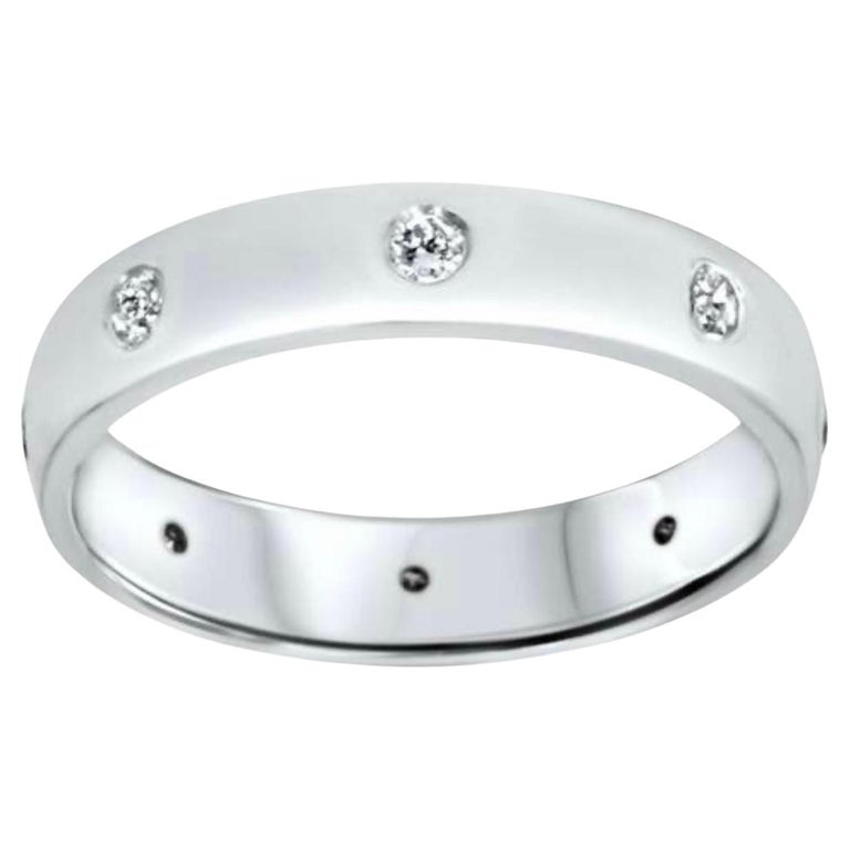 8 Flush Set Bezel Diamond Eternity Wedding Band in 14 Karat White Gold ...