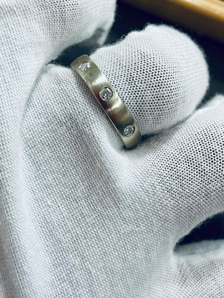 8 Flush Set Bezel Diamond Eternity Wedding Band in 14 Karat White Gold ...