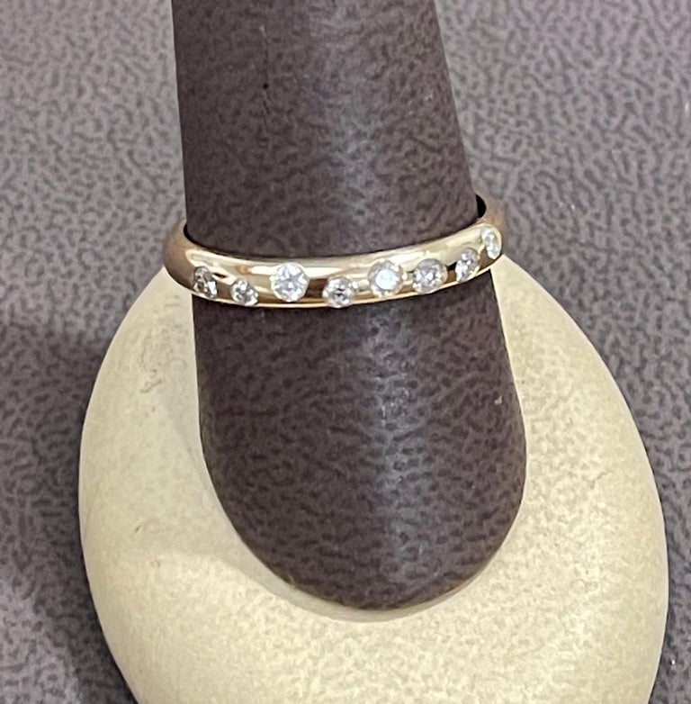 8 Flush Set Bezel Diamond Eternity Wedding Band in 14 Karat Yellow Gold ...