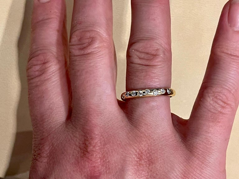 8 Flush Set Bezel Diamond Eternity Wedding Band in 14 Karat Yellow Gold ...