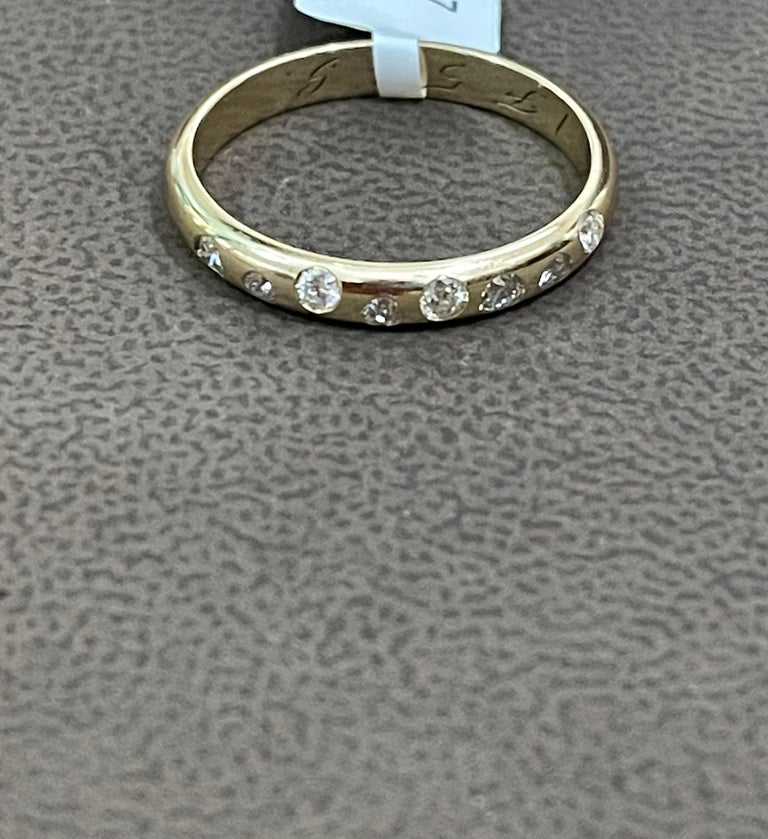 8 Flush Set Bezel Diamond Eternity Wedding Band in 14 Karat Yellow Gold ...