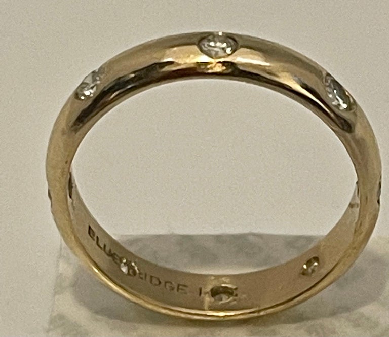 8 Flush Set Bezel Diamond Eternity Wedding Band in 14 Karat Yellow Gold ...