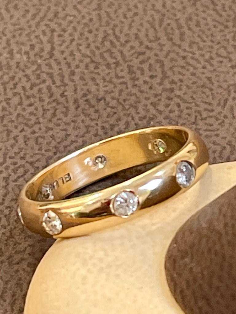 8 Flush Set Bezel Diamond Eternity Wedding Band in 14 Karat Yellow Gold ...