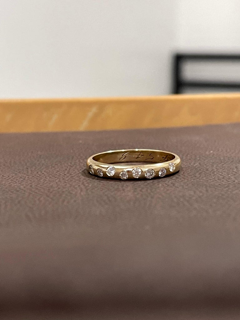 8 Flush Set Bezel Diamond Eternity Wedding Band in 14 Karat Yellow Gold ...