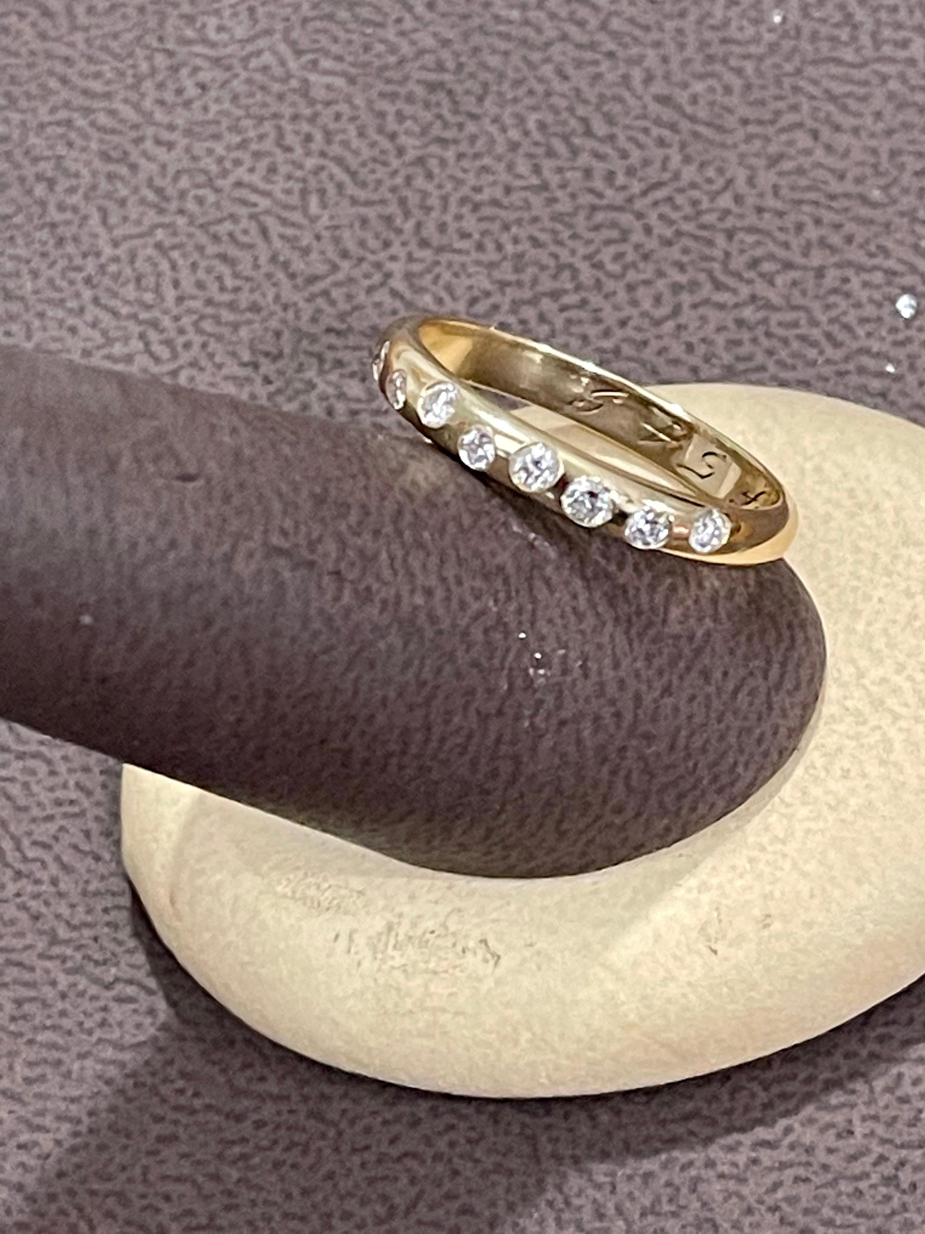 8 Flush Set Bezel Diamond Eternity Wedding Band in 14 Karat Yellow Gold ...