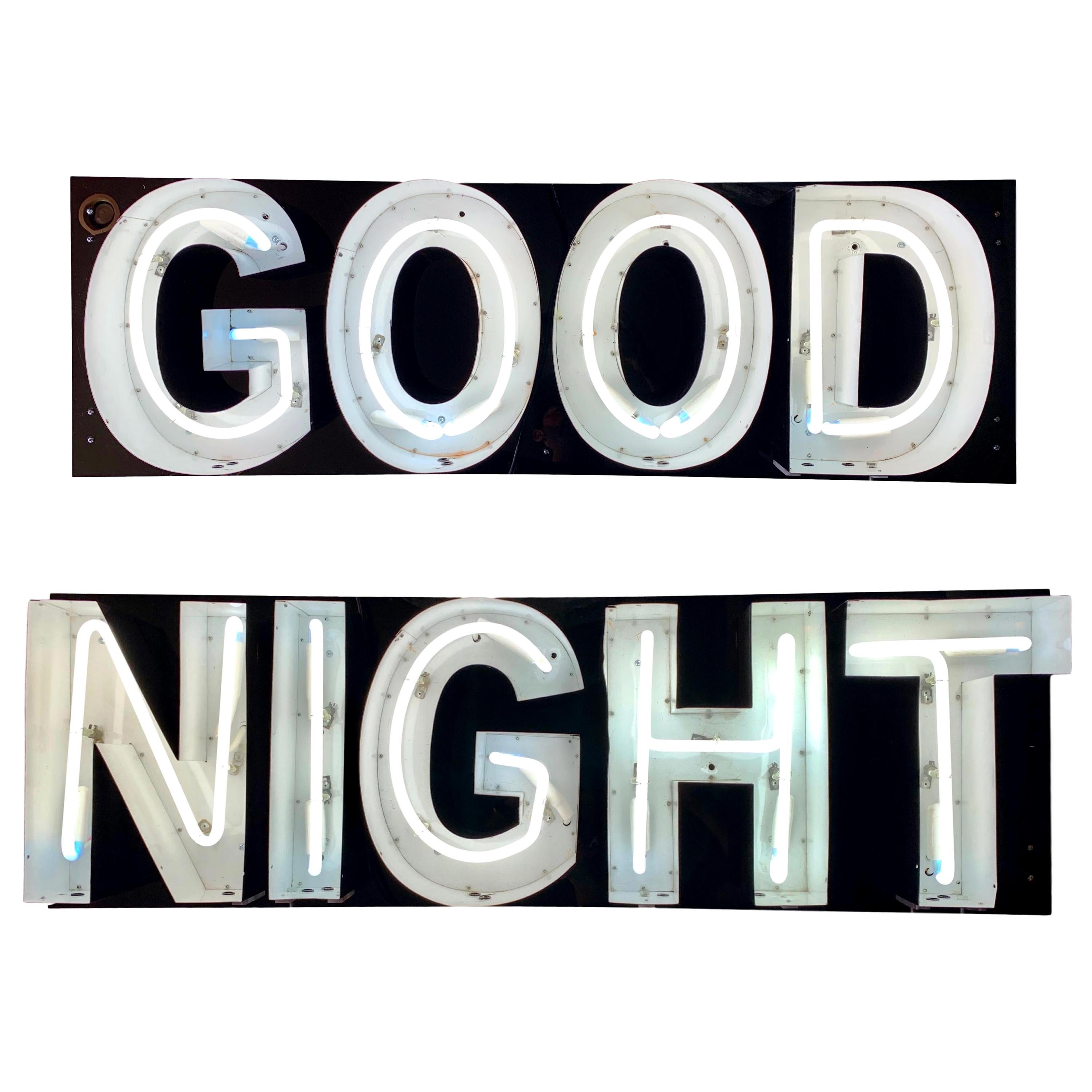 8 Foot Vintage Handmade Neon "GOOD NIGHT" Sign at 1stDibs