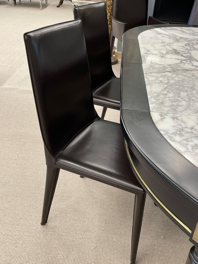 8 Frag Italian Leather Dining Chairs Marchio Collection by Design ...