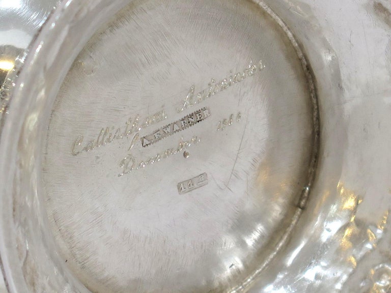 Coin Silver A. E. Warner Antique Birds Flowers Repousse Small Pitcher ...