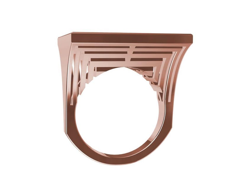 Customizable 8 Karat Rose Gold Vivid Yellow Natural Diamonds Rectangle ...