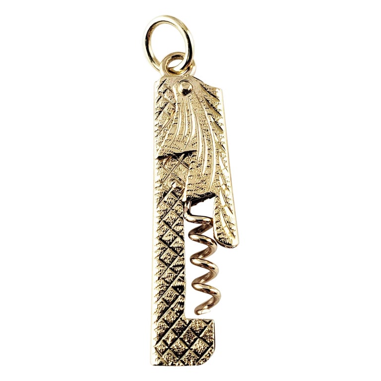 8 Karat Yellow Gold Corkscrew Charm at 1stDibs