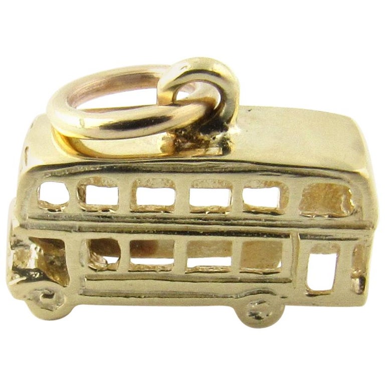 8 Karat Yellow Gold Double Decker Bus Charm at 1stDibs