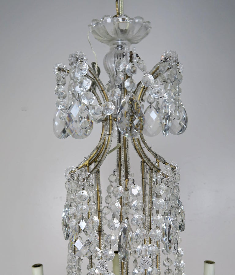 8-Light Italian Crystal Beaded Chandelier at 1stDibs