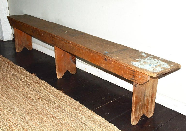 Rustic American Country Bench For Sale at 1stDibs