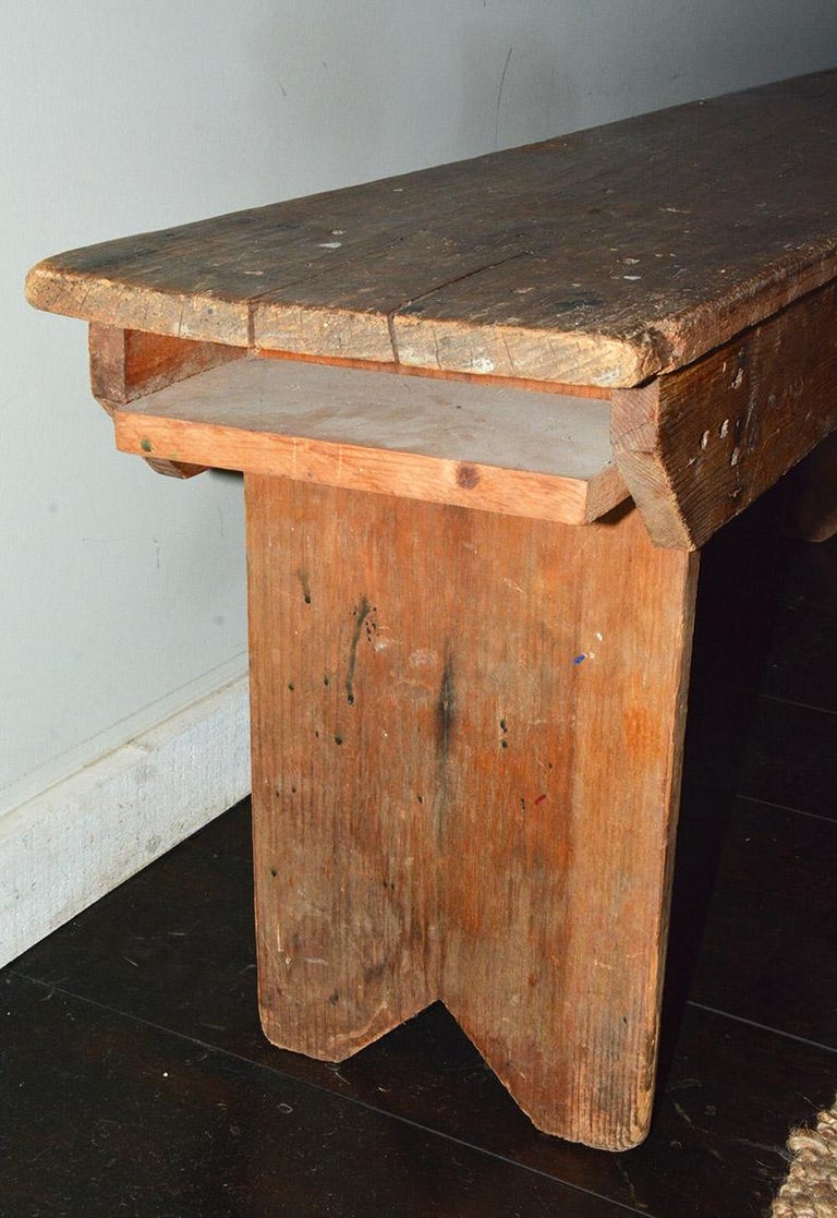 Rustic American Country Bench For Sale at 1stDibs