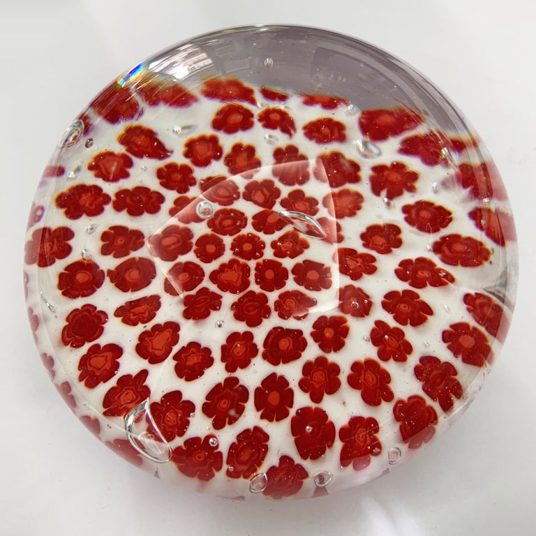 8 Paperweight Millefiori Collection in Italian Venice Glass Midcentury ...
