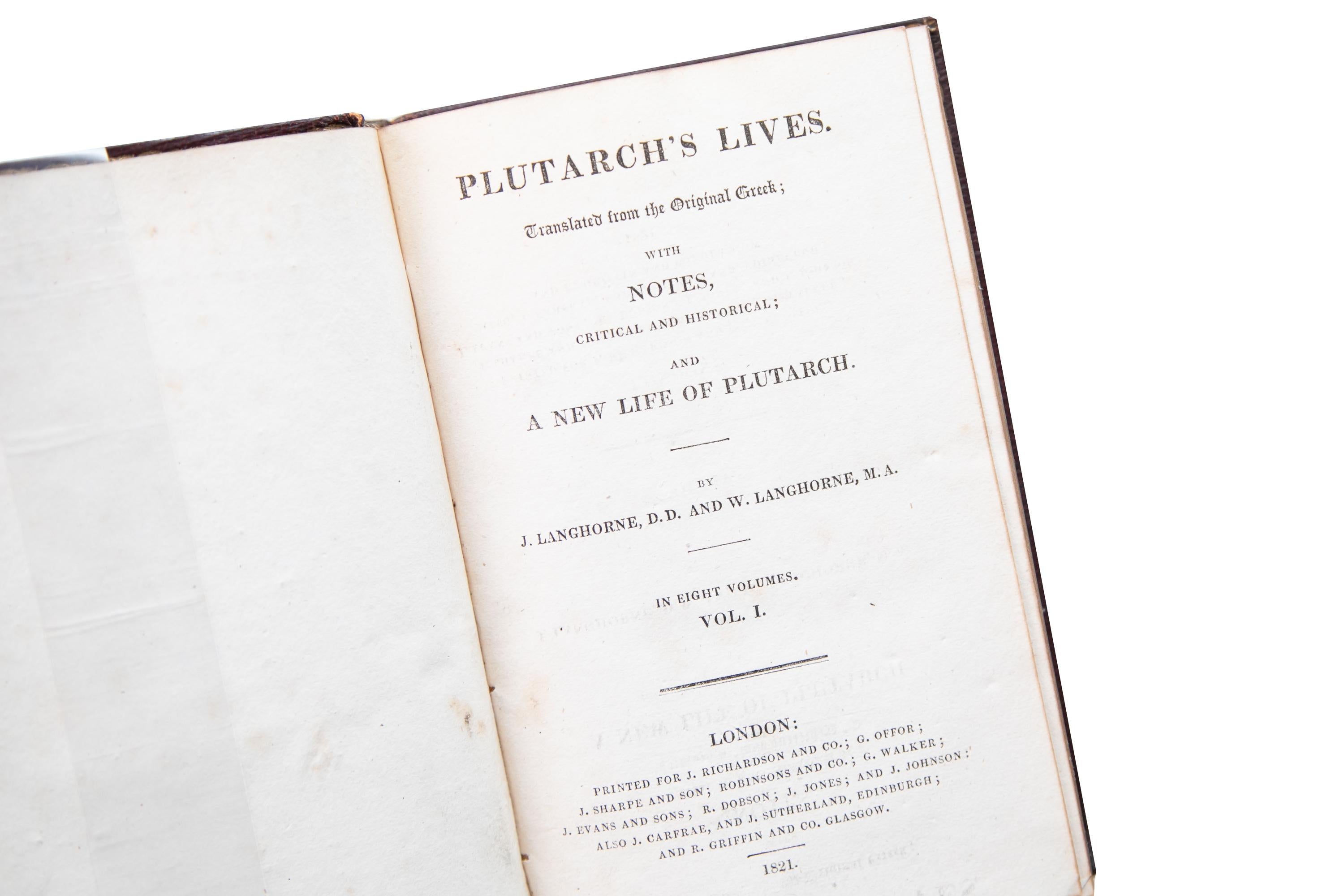 8 Volumes. Plutarch, Lives. For Sale at 1stDibs