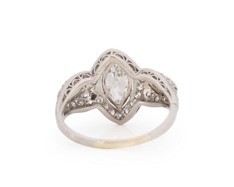 .80 Carat Art Deco Diamond Platinum Engagement Ring For Sale at 1stDibs