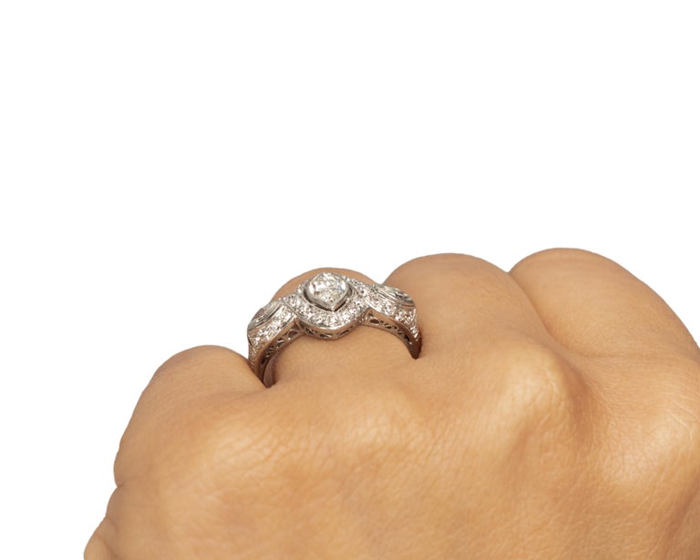 .80 Carat Art Deco Diamond Platinum Engagement Ring For Sale at 1stDibs