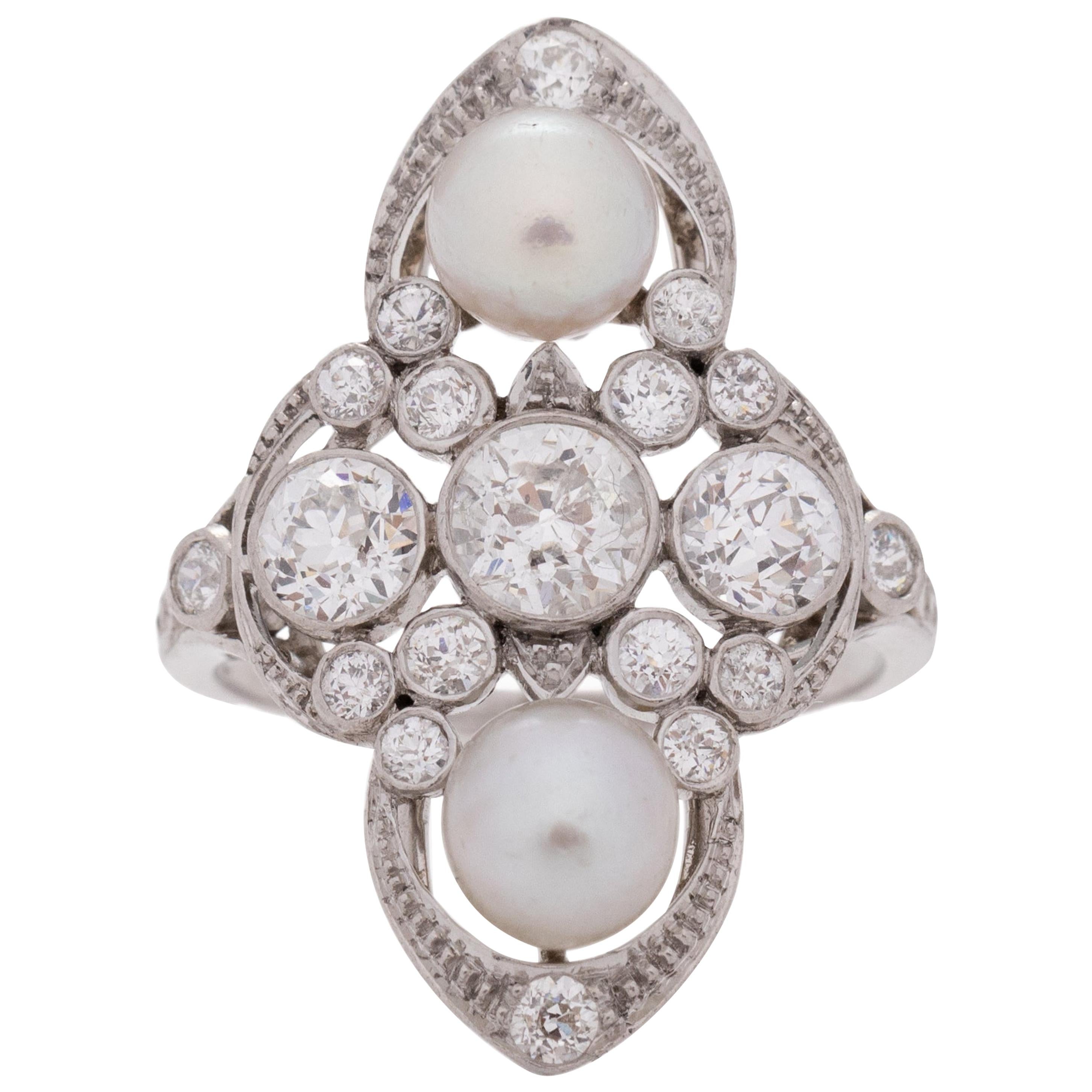 Platinum Art Deco Engagement Ring 1.41 Carats at 1stDibs